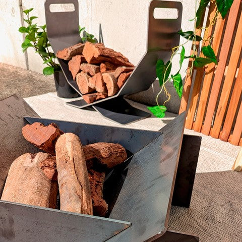 Firewood Stacker & Fire Pit Combo – Metal Trend